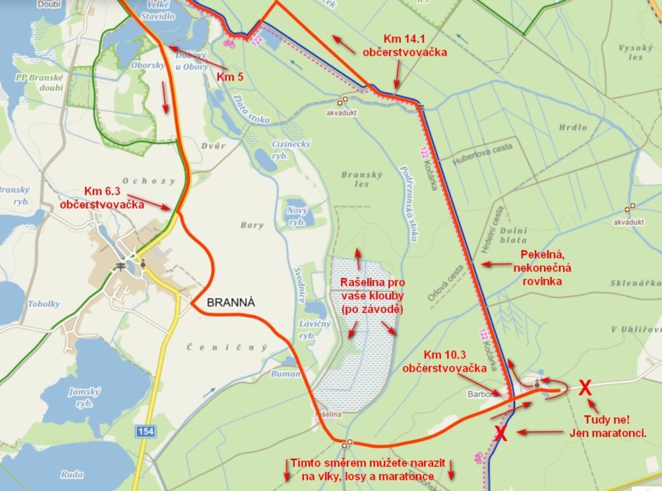 Trasa – Compressport Třeboňský maraton